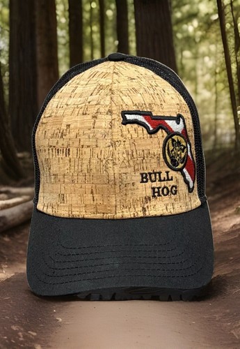 Bull Hog Hunting Wild Feral Hogs Florida Cork Mesh SnapBack Baseball ...
