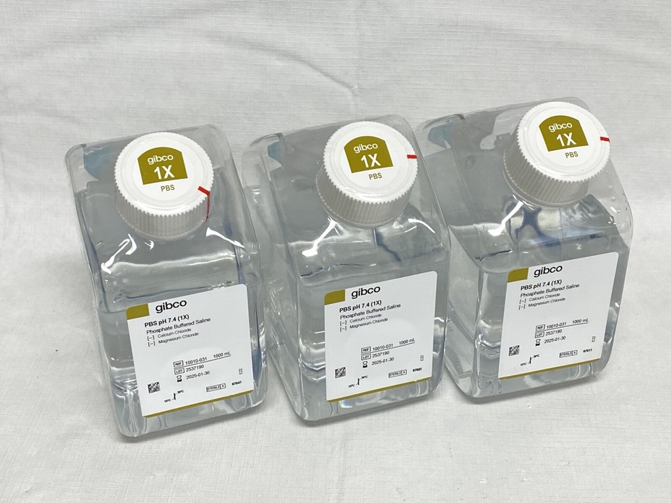 (3) GIBCO 1000mL PBS Phosphate Buffered Saline Solution pH 7.4 (1X) 10010-031 | eBay