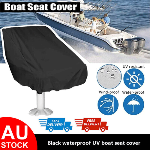 Black Waterproof Boat Seat Cover Marine Folding Lift Rotate Chair Anti ...