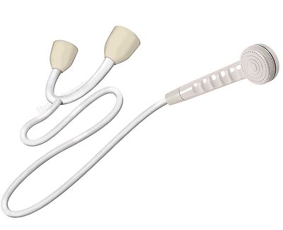 TAP FITTING WHITE SHOWER HEAD RUBBER HOSE SINK BATH BATHROOM WATER ...