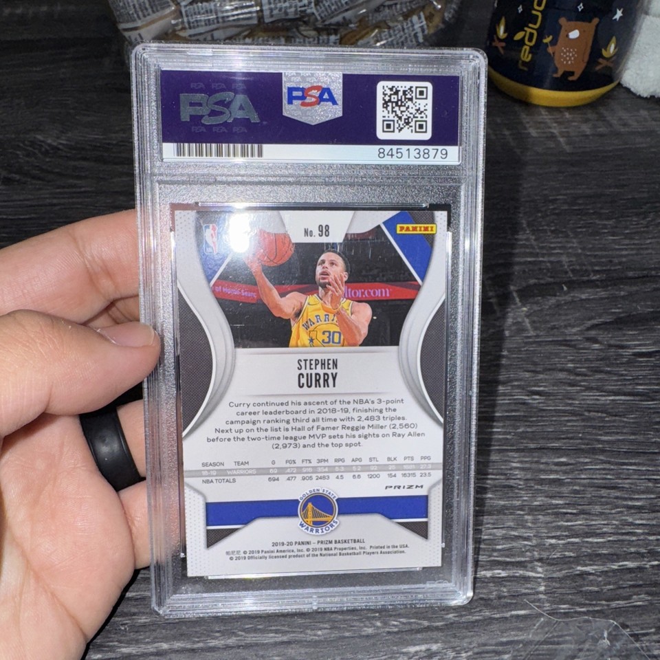 STEPHEN CURRY ON CARD AUTO PSA AUTHENTIC!! 2020 SILVER PRIZM ...