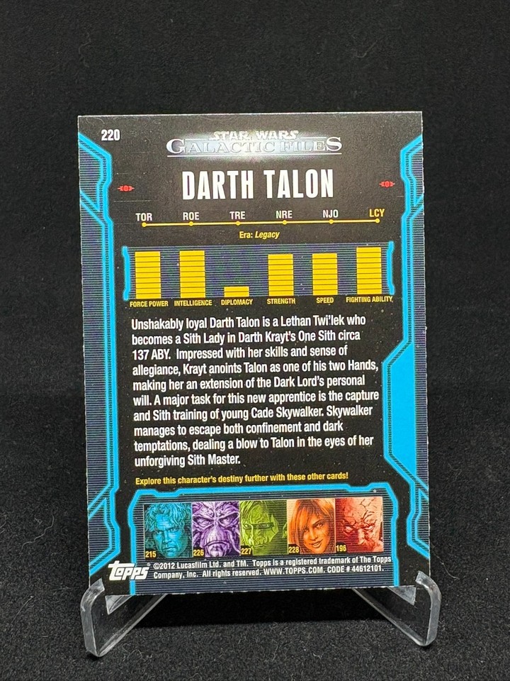 2012 Topps Star Wars Galactic Files - Darth Talon: Sith Lord #220 | eBay