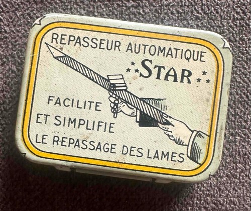 OLD VINTAGE ANTIQUE KAMPFE BROS SAFETY RAZOR LITHO EMPTY BLADE TIN ...