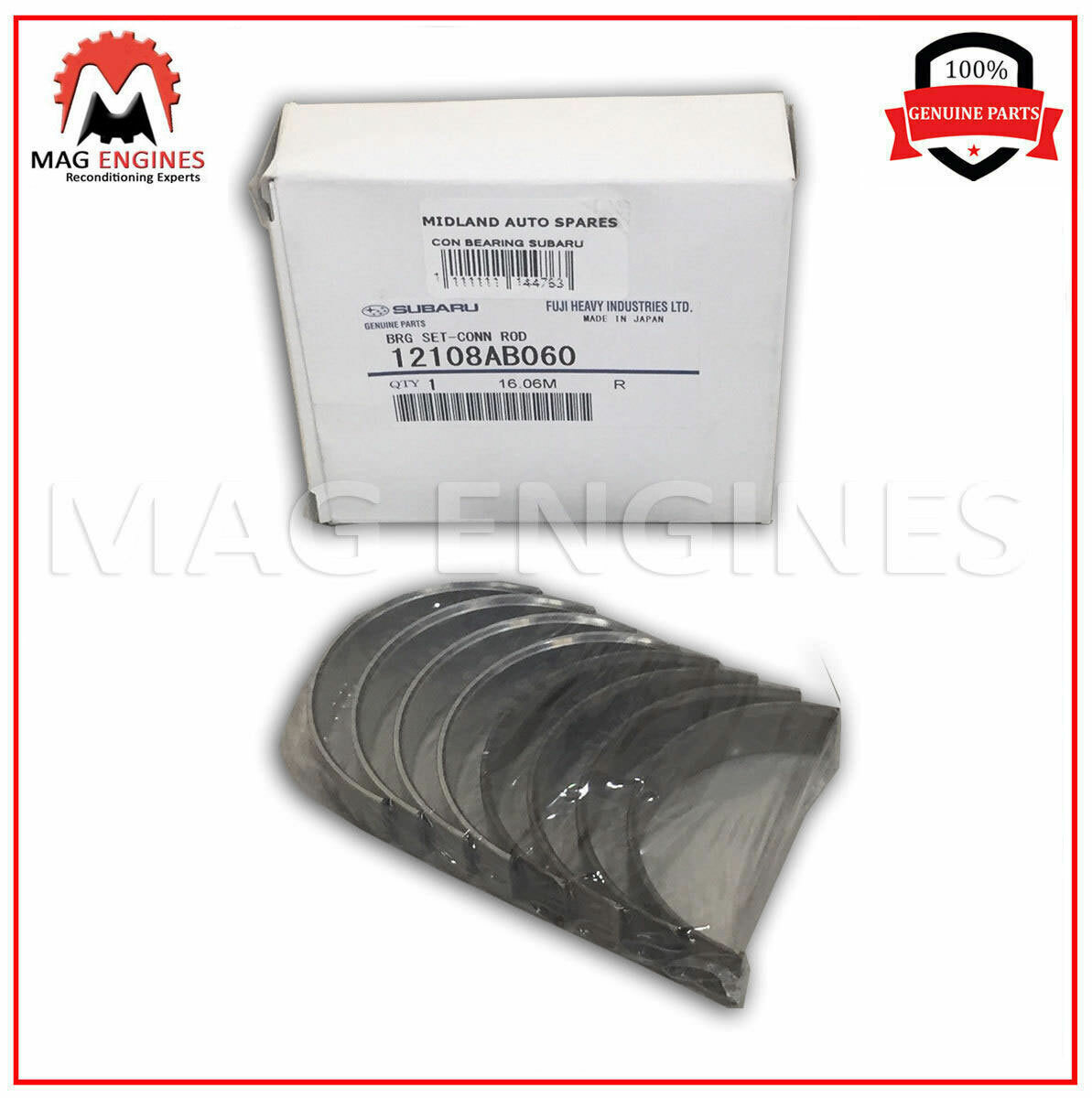 12209-AA440/AA480 & 12108-AB060 GENUINE MAIN & CON ROD BEARING SET ...