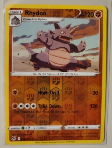 Rhydon Reverse Holo Pokemon TCG Card 90/196 | eBay