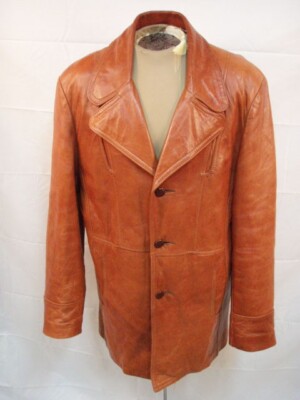MENS TAN COLOURED LEATHER JACKET WITH QUIRKY PIMPED OUT DESIGN...SIZE ...