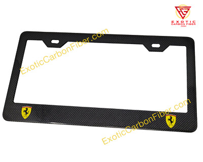 Ferrari Scuderia Shield Logos Only 2 Hole Carbon Fiber License Plate ...