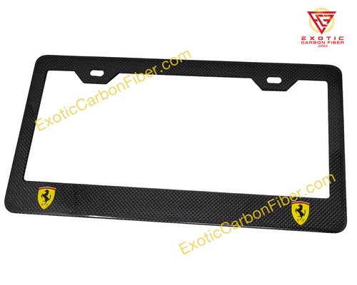 Ferrari Scuderia Shield Logos Only 2 Hole Carbon Fiber License Plate ...