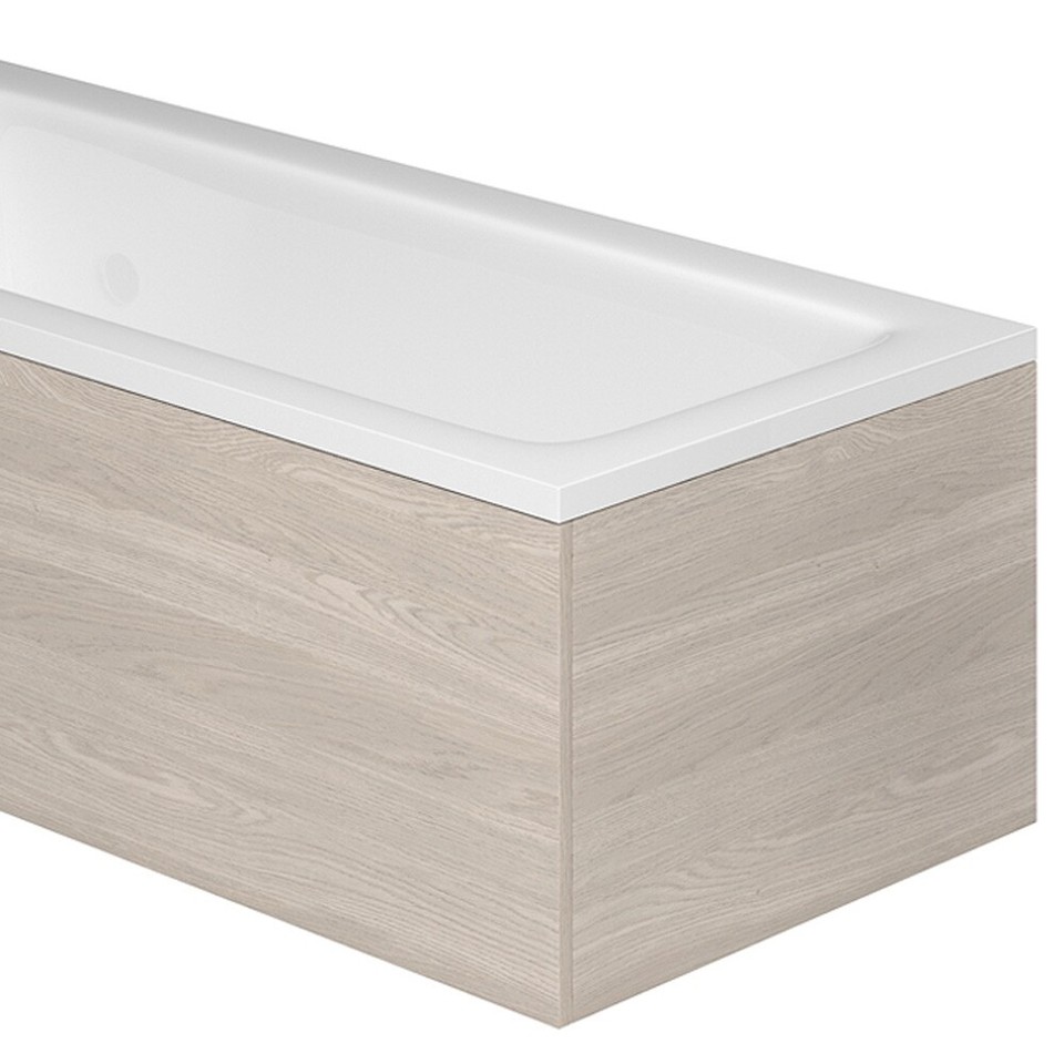 Newton Light Wood Beech Effect Front MDF Wood Adjustable Height Bath ...