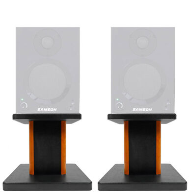 Rockville 8” Wood Studio Monitor Speaker Stands For Samson MediaOne BT4 ...
