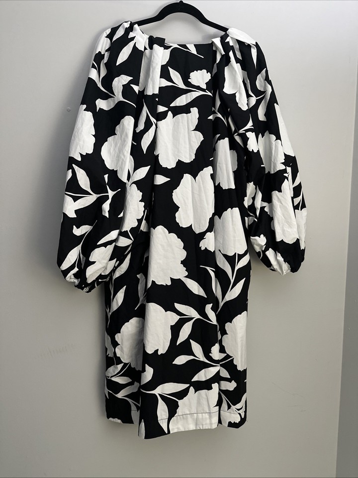 Rare Kate Spade Target Classic Rose Poplin Long Sleeve Mini Dress Black ...