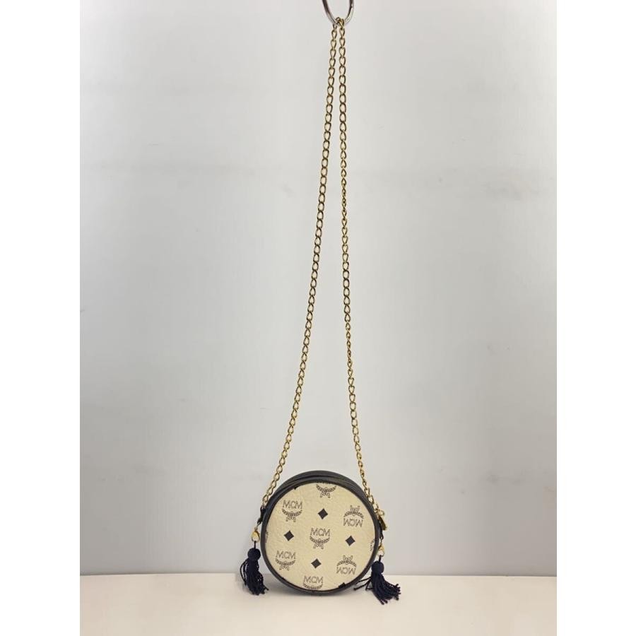 MCM Chain Shoulder Bag Crossbody Pochette Leather White From Japan ...