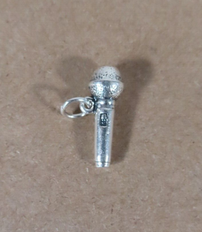 James Avery 3D Microphone Charm 925 Sterling Silver - Gem