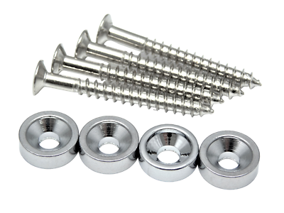 Guitar Neck Mounting Ferrules 14 mm Diameter CHROME with Screws | eBay