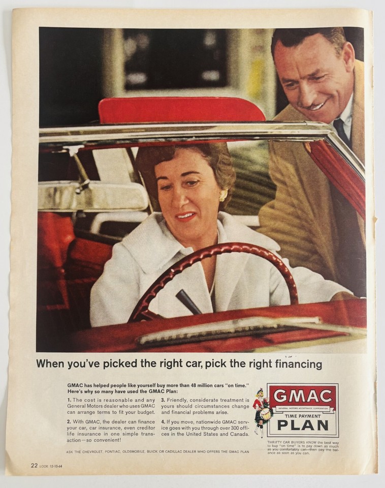 1964 General Motors GMAC Auto Financing Advertisement Automobilia ...