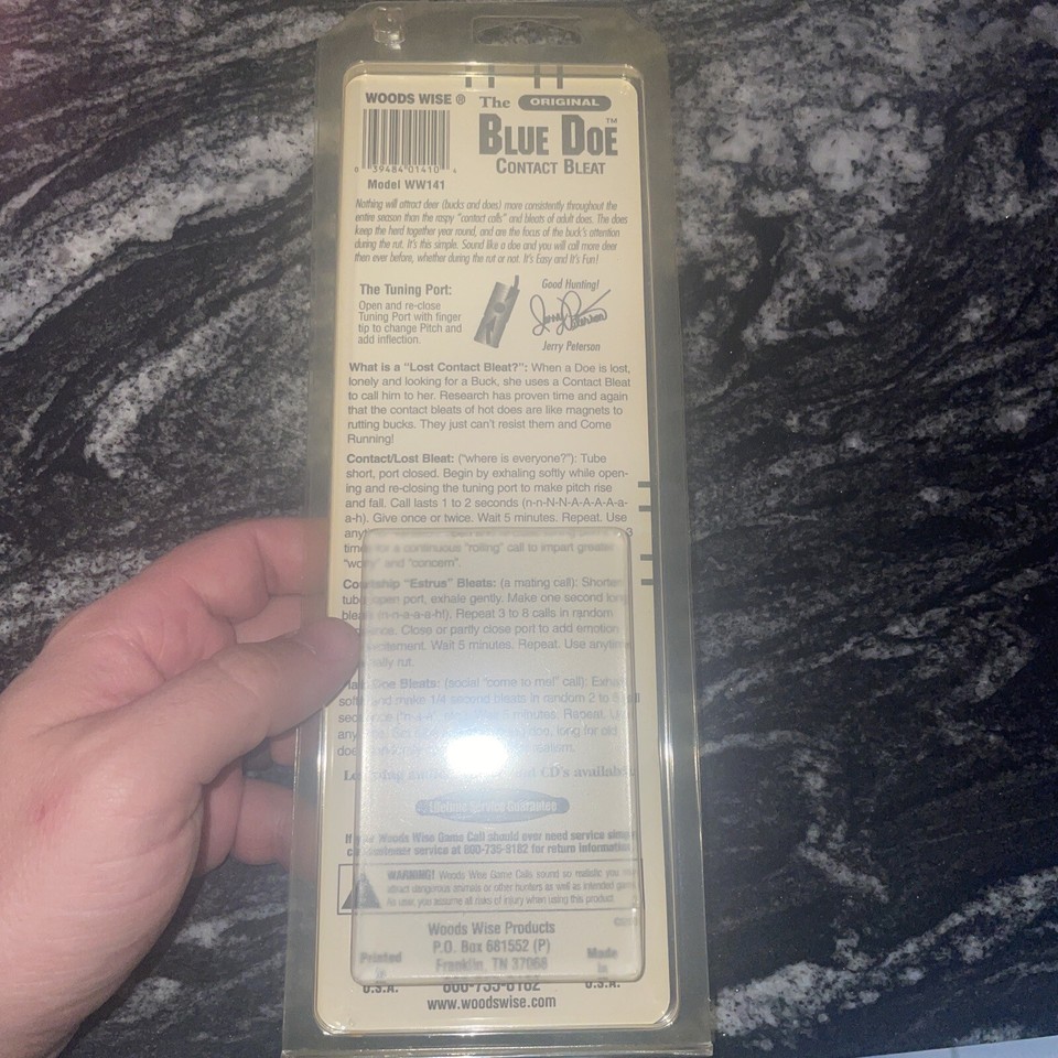Vintage Wood Wise Original Blue Doe Contact Bleat In Original Box | eBay