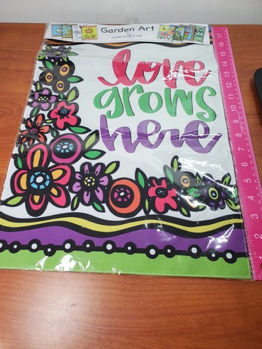 Magnolia Lane Love Grows Here Garden Outdoor Flag | eBay