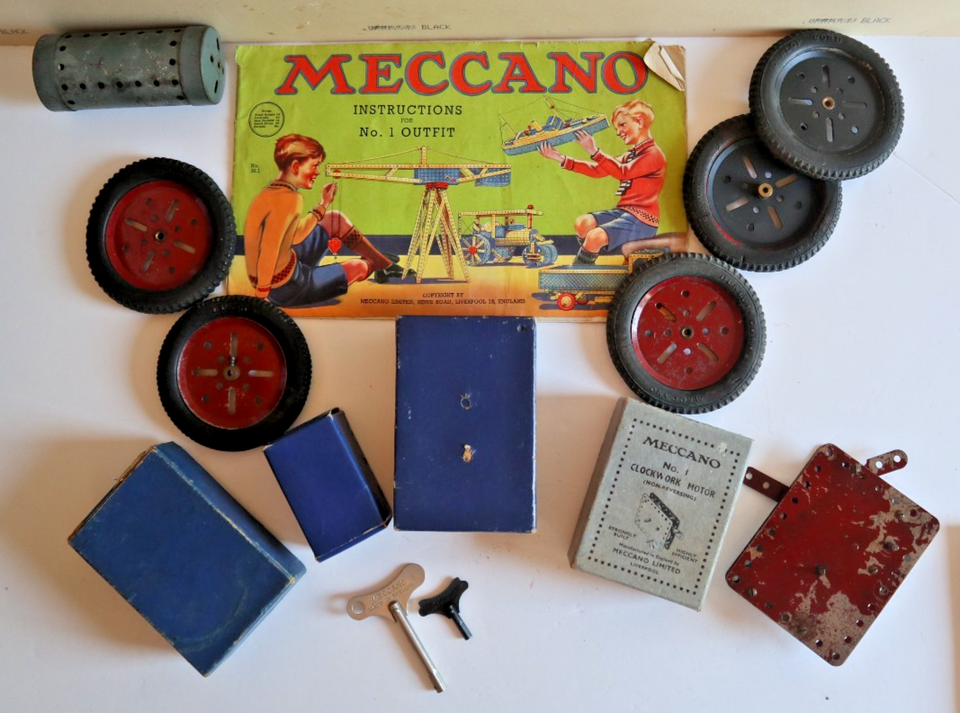 Meccano 5 Clockwork Motors Bundle, Wheels, Instructions - Untested | eBay