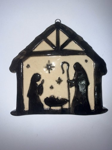 Pottery Tile Nativity Scene Wall Hanging Art by Pottery By The Sea | eBay