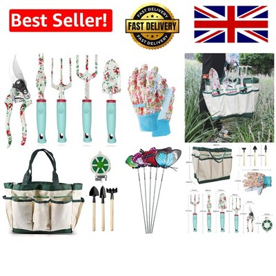Complete 16-Piece Gardening Tools Set with Portable Storage & Floral ...