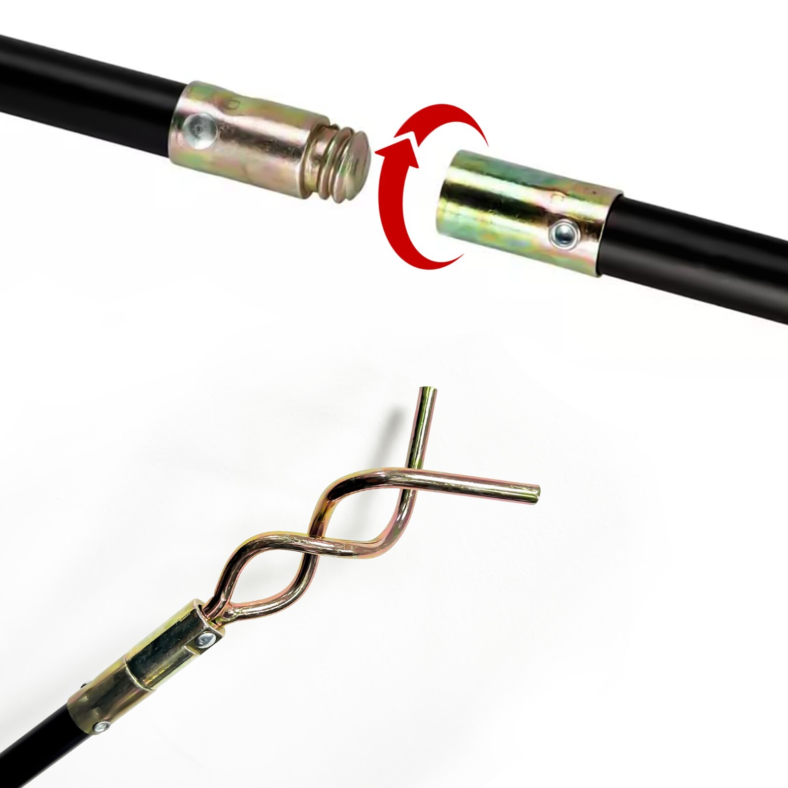 12 x Pcs DRAIN RODS SET Unblock Plunger Worm Screw 9M Drainage Pipes ...