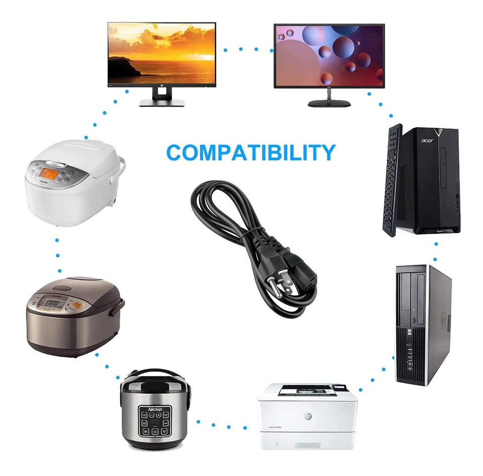 5ft AC Power Cord Cable For Traeger Pellet Grill Ironwood 650/850 3 ...