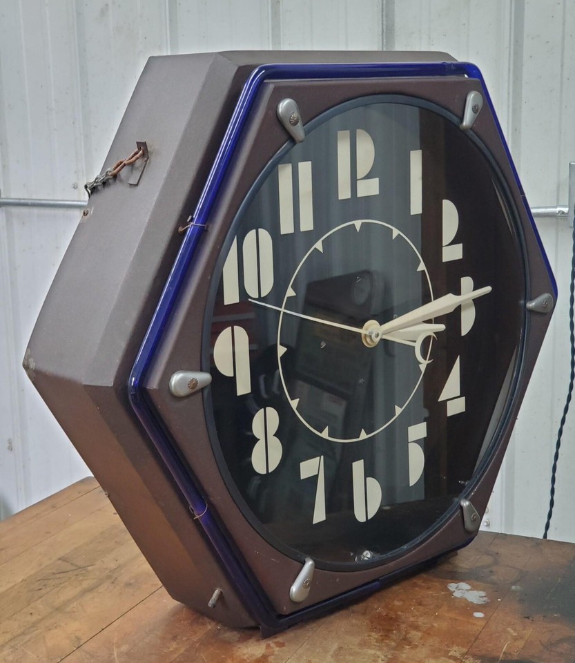 1940’s Cleveland Size Sided Art Deco Neon Clock Read Description ENCC | eBay
