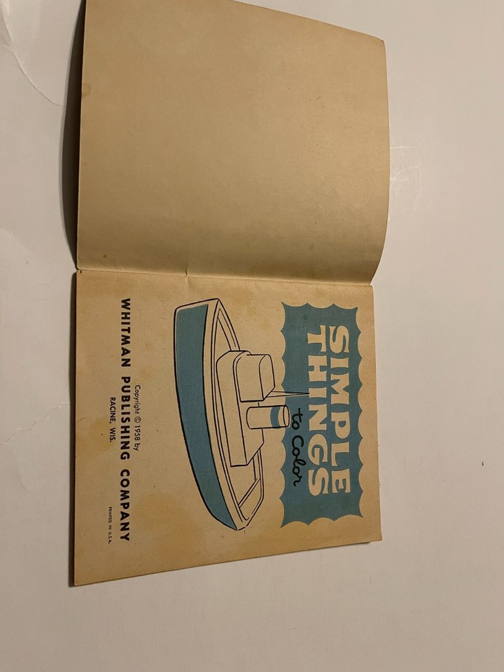Vintage 1958 Whitman Simple Things To Color Activity BOOK 2951 ...