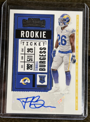 2020 PANINI CONTENDERS TERRELL BURGESS ROOKIE AUTO LOS ANGELES RAMS RC ...