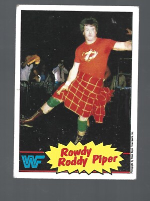 1985 Topps WWF #7 RC HOF Rowdy Roddy Piper Rookie WWE Wrestling NXT NWA ...