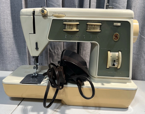 Vintage Singer Zig Zag Model 774 Sewing Machine W/Pedal Gray Beige | eBay