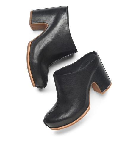 EUC Kork-Ease Sagano Black Leather Wrapped Mules Heel Clogs Women's US ...