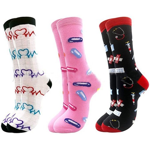 Unisex Novelty Cotton Socks Funny Doctor Nurse for Stethoscope Hosiery ...