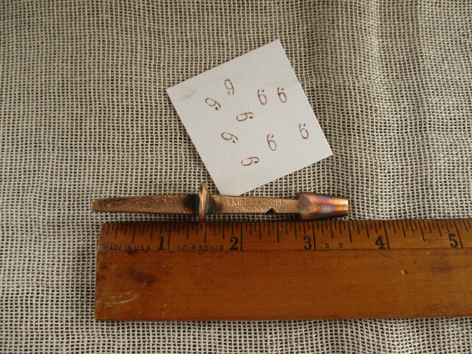 ANTIQUE BOOK BINDING GILDING BRASS TOOL-"STAMPED"SNIDER&HOOLE ...