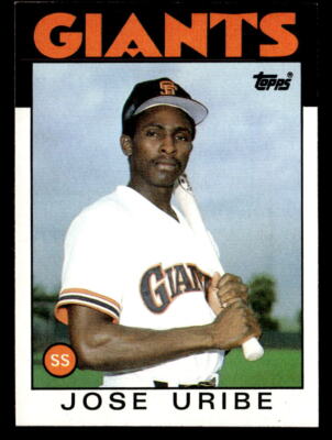 Jose Uribe 1986 Topps Rookie Card #12 San Francisco Giants | eBay