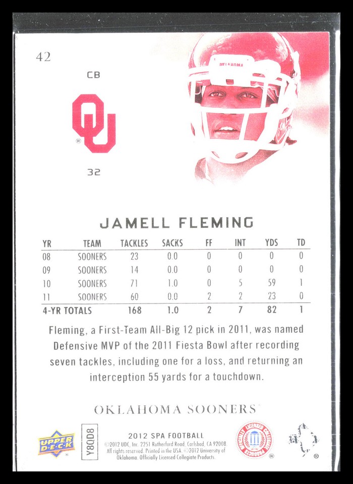 Jamell Fleming 2012 SP Authentic #42 | eBay