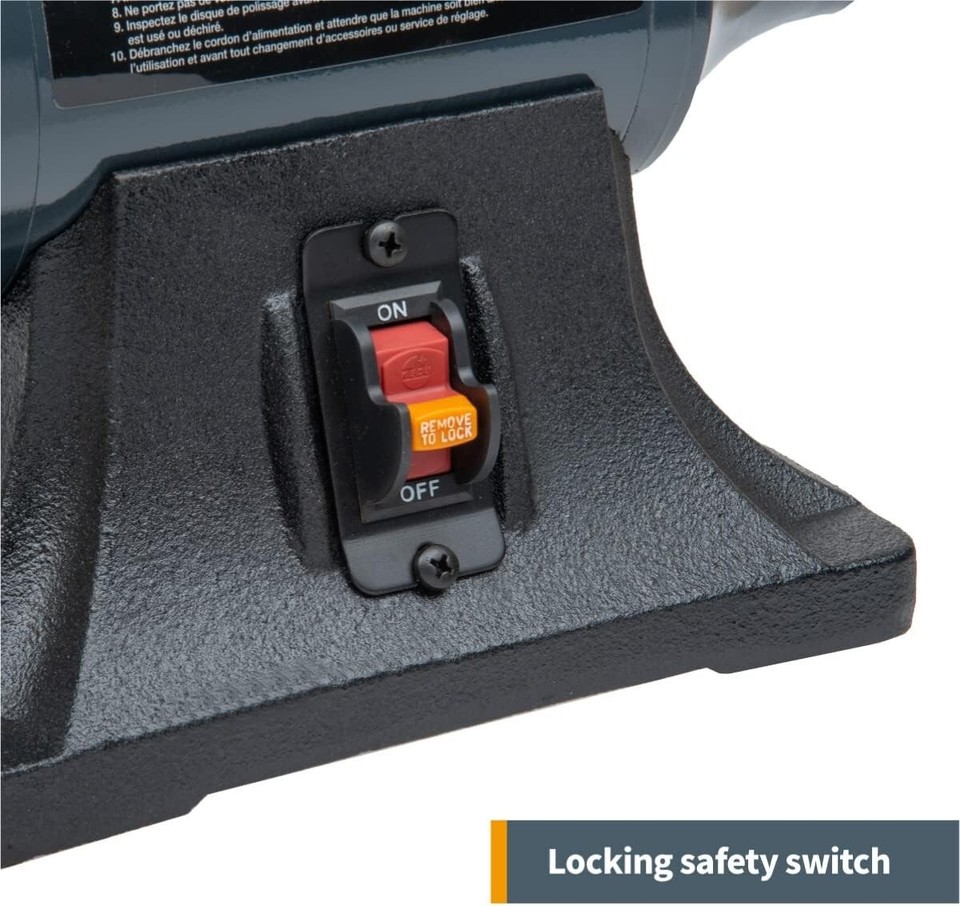 POWERTEC BF800C Slow Speed & Long Shift Bench Buffer Polisher, 2 Extra ...