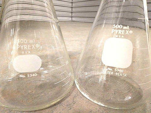 Corning Pyrex 5340-500 mL Heavy Wall Filtering Flask w/Sidearm (Lot of ...