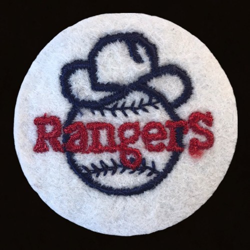 1972-81 ERA TEXAS RANGERS MLB BASEBALL VINTAGE 2" ROUND FELT TEAM LOGO ...