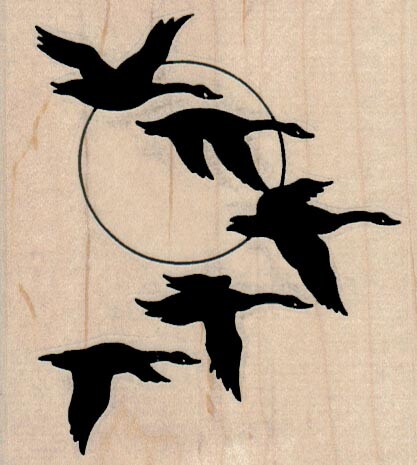 Flight O' Birds 3 x 3 1/4" Rubber Stamp, Bird Stamp, Flying Birds ...