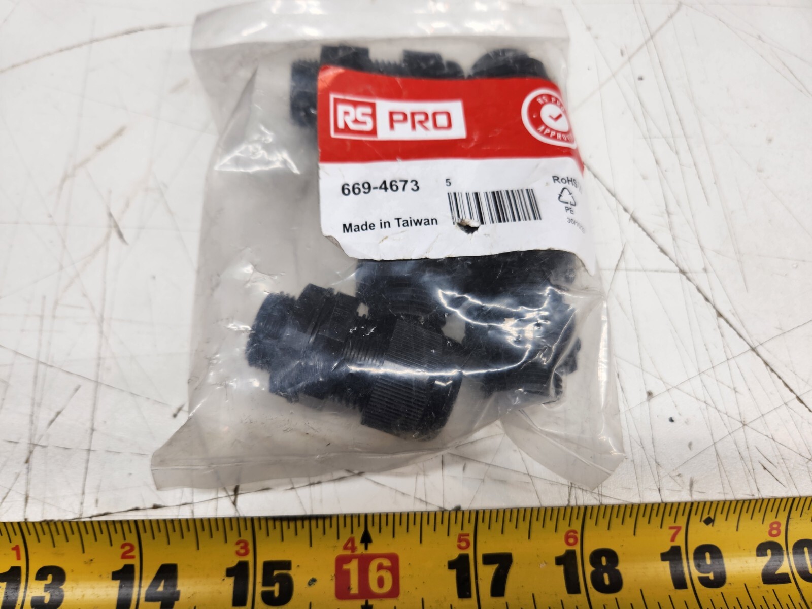 (5 Pack) RS Pro 669-4673 M20 Thread Black Nylon Cable Gland 10mm Min ...