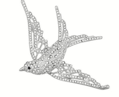 Napier Pave Crystal Dove Swallow Brooch Pin Silver Tone Peace NEW w ...