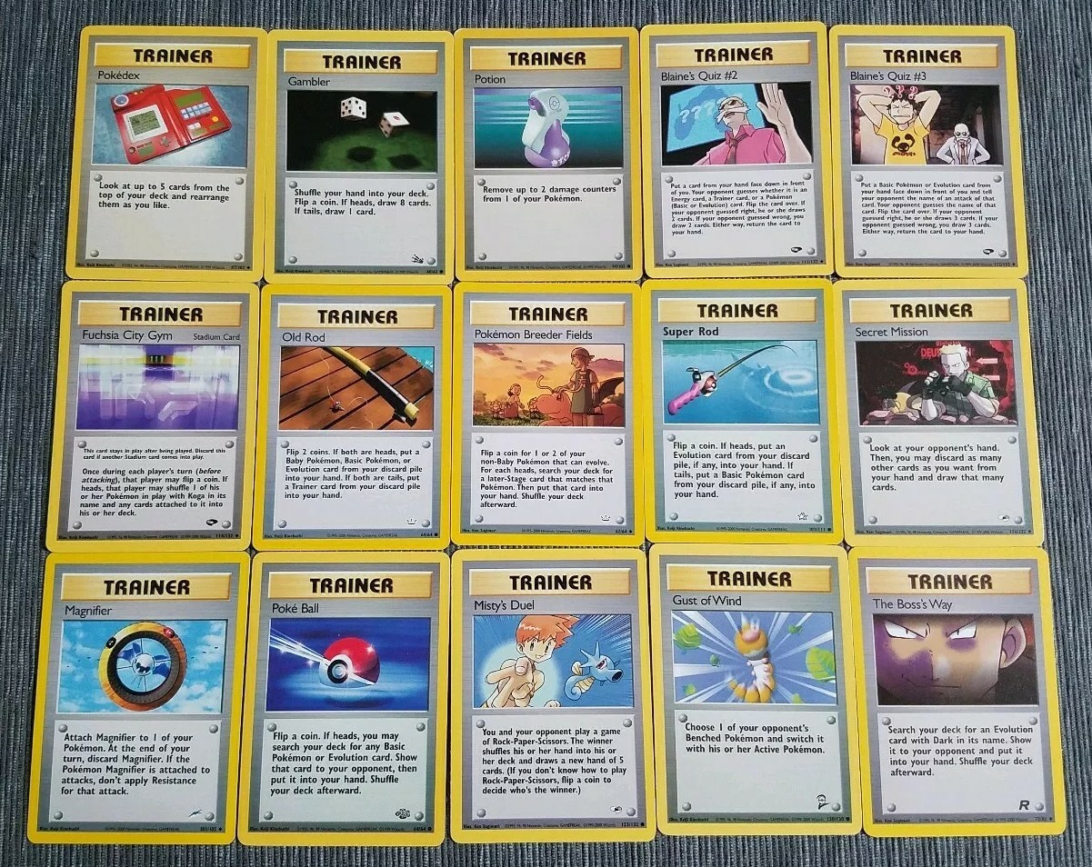15 vintage Pokemon cards Trainer WOTC wizard of the coast | eBay