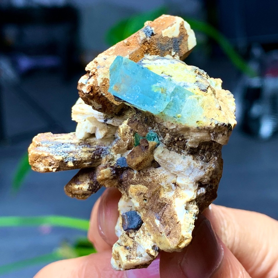 68G Rare!Natural beautiful Prism shaped Aquamarine Raw Crystal Specimen ...
