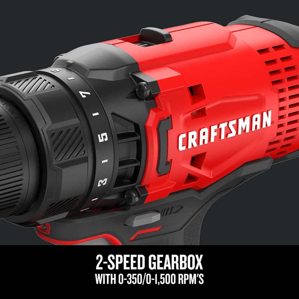 CRAFTSMAN V20 1/2-in Cordless Drill/Driver Kit - Battery & Charger ...