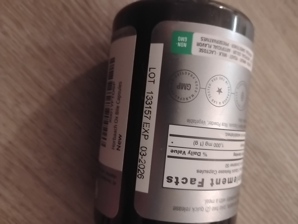 Horbäach Ox Bile Supplement | 1000mg | 100 Capsules | Digestive Enzymes ...