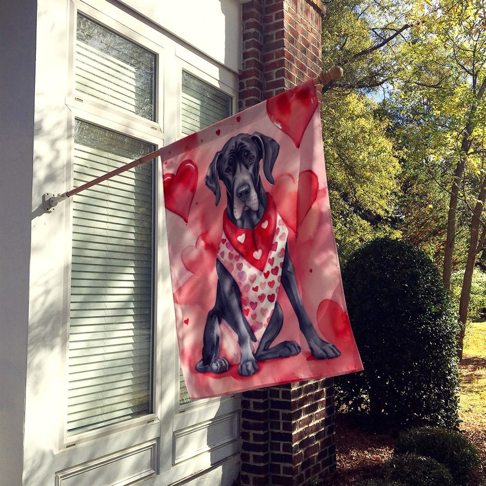 Great Dane My Valentine Flag Canvas House Size DAC5356CHF | eBay