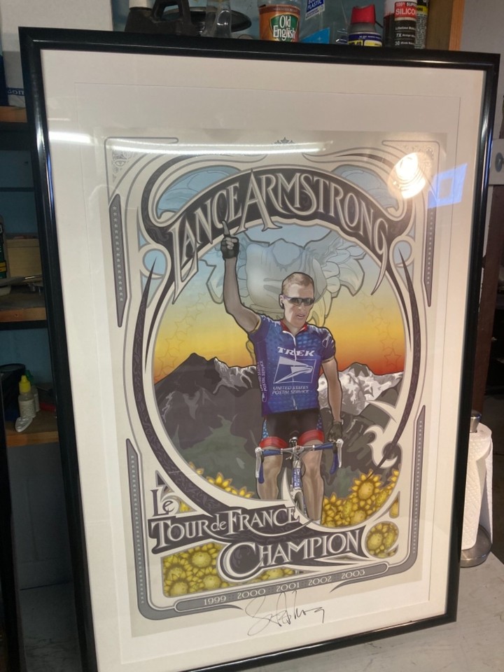 Lance Armstrong Le Tour de France Champion 1999-2003 Poster Signed ...
