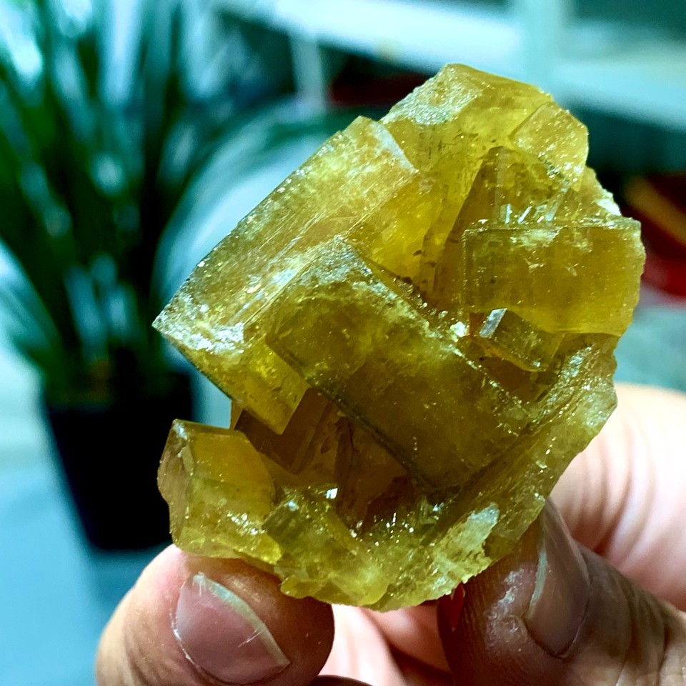54G Shiny Golden Cuboid Barite Crystal Based on the Purple Spherical ...