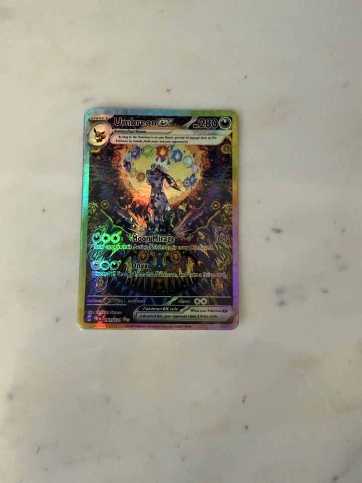 Umbreon ex 161/131 Sv: Prismatic Evolutions Holo STICKER VINYL STICKER ...